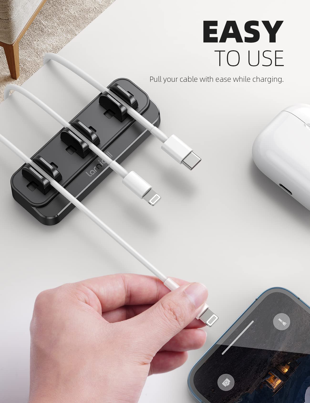 Snapklik.com : Cable Clips, Cord Organizer - Two Pack Adjustable Hole ...
