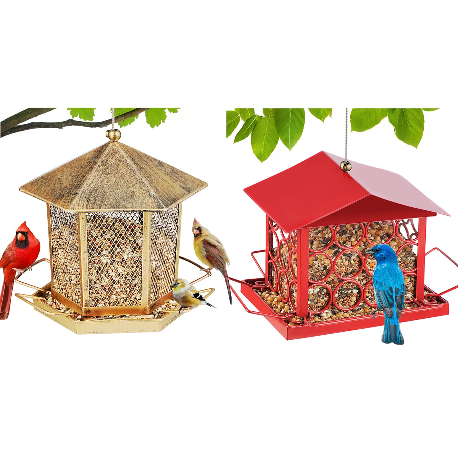 Amazon.com : Bird Feeder, Metal Hexagonal Gazebo and Square Roof Shape ...