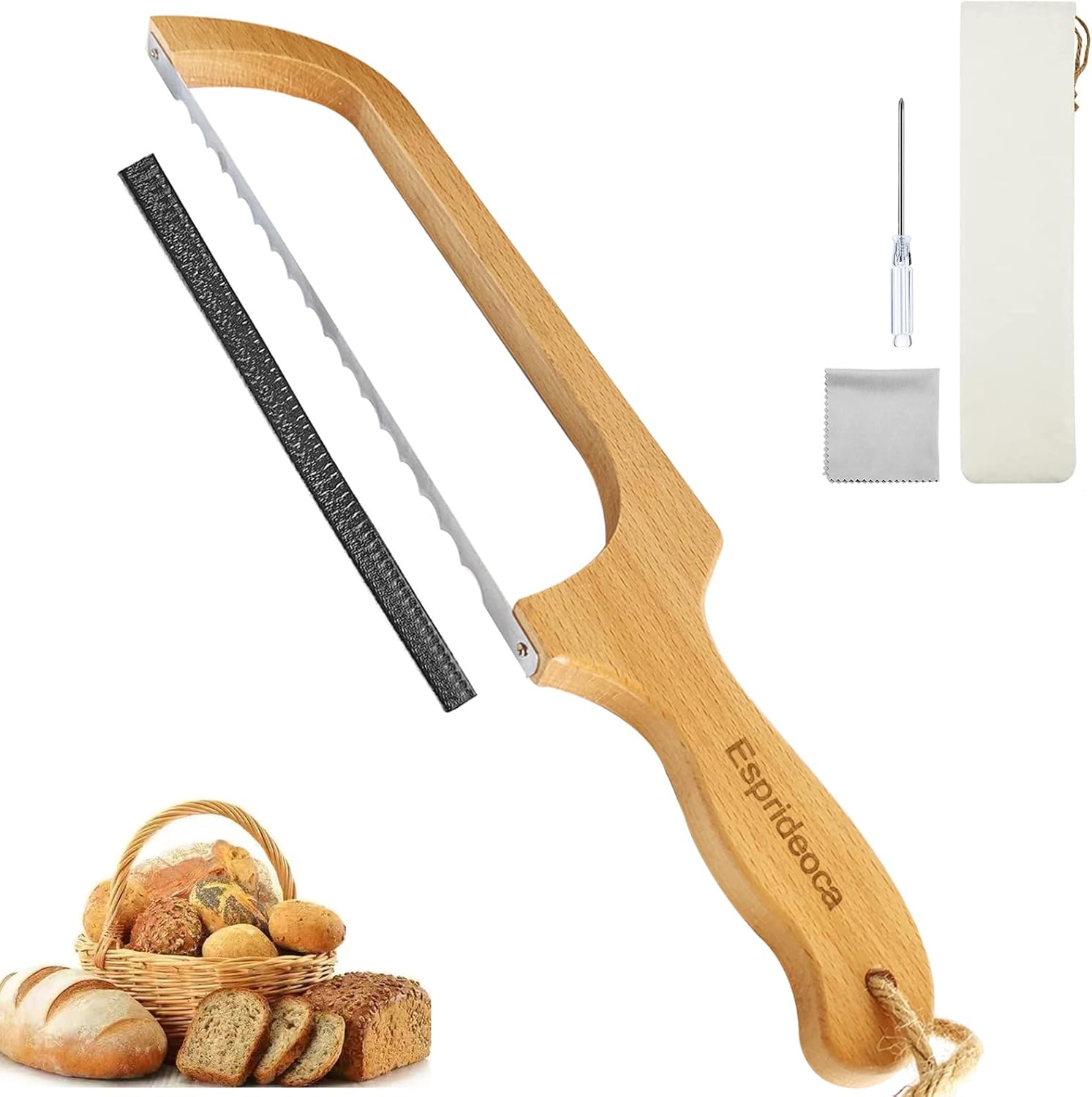 Amazon.com: Esprideoca Bread Knife, Bread Slicer for Homemade Bread, 16 ...