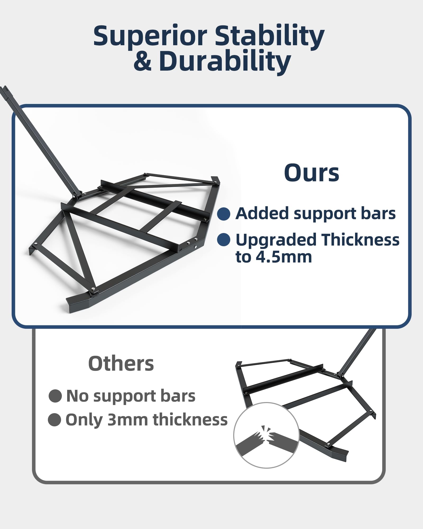 KYBOLT 66" Wide Driveway Drag with [ 2 Adjustable Bars ], Heavy Duty ...
