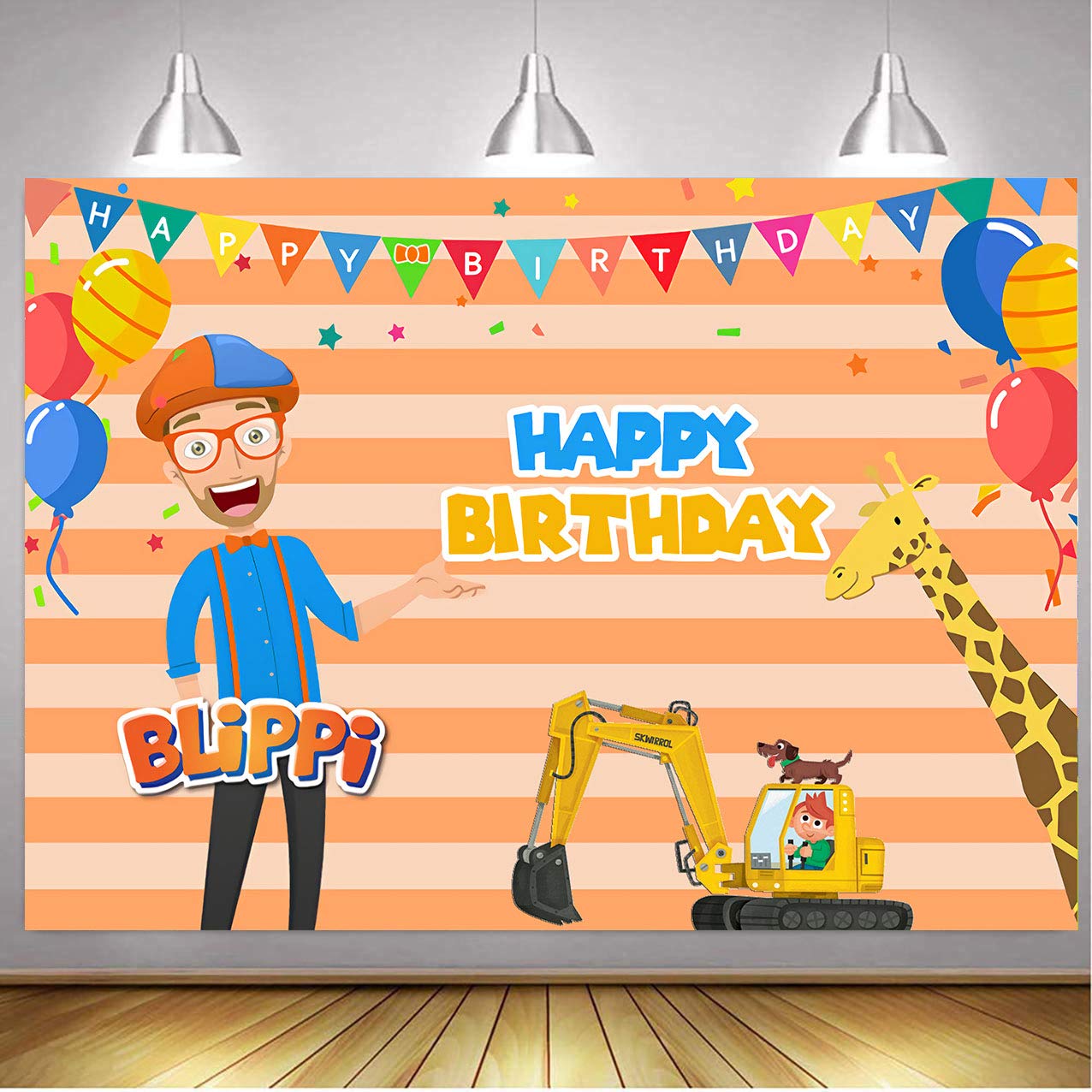 Buy Backgrounds for Photography Blippi Backdrop for Kids Birthday Photo ...