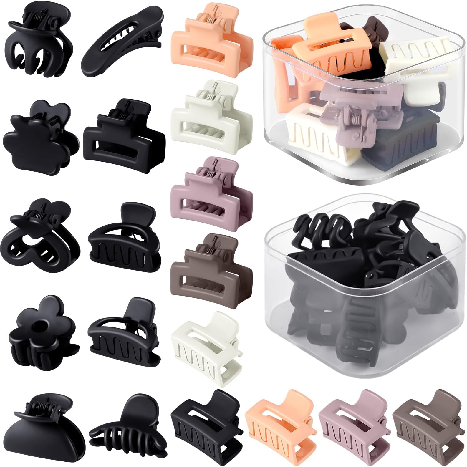 Amazon.com : YOHAMA 12 pcs Small Hair Claw Clips 1 inch Durable Mini ...