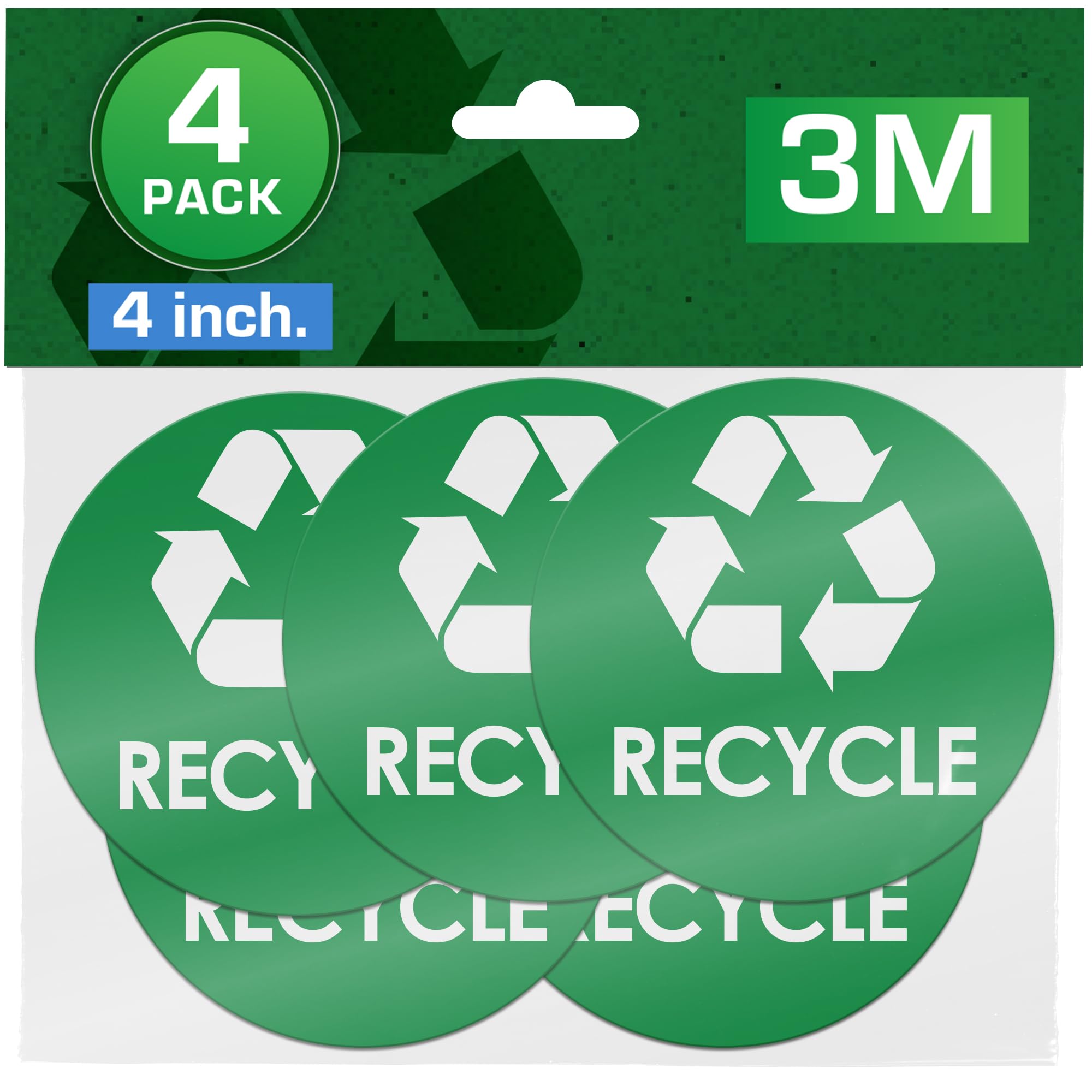 Amazon.com: Recycling Stickers for Trash Can - [5-Pack, 4" Inch Round ...