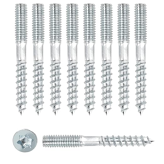 Lot de 10 Vis à Double Filetage M8 x 60mm, Goujon, Vis de Fixation ...