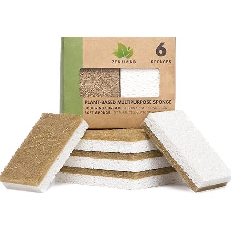 Amazon.com: 10 Pack Biodegradable Natural Kitchen Sponge - Compostable ...
