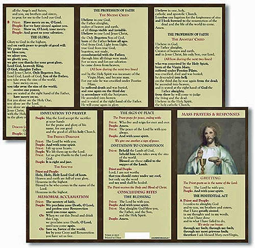 Amazon.com: Catholic Mass Prayer and Responses Pocket Card