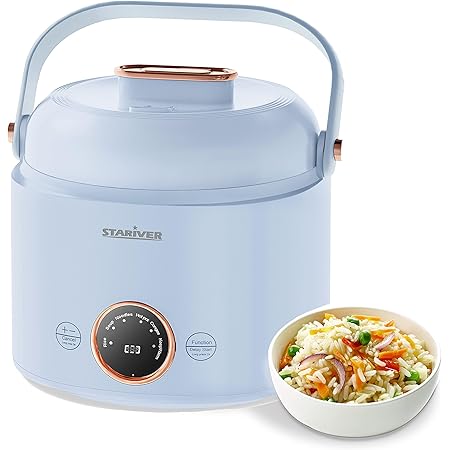 Amazon.com: Topwit Mini Rice Cooker, 2 Cups Uncooked Small Rice Cooker ...