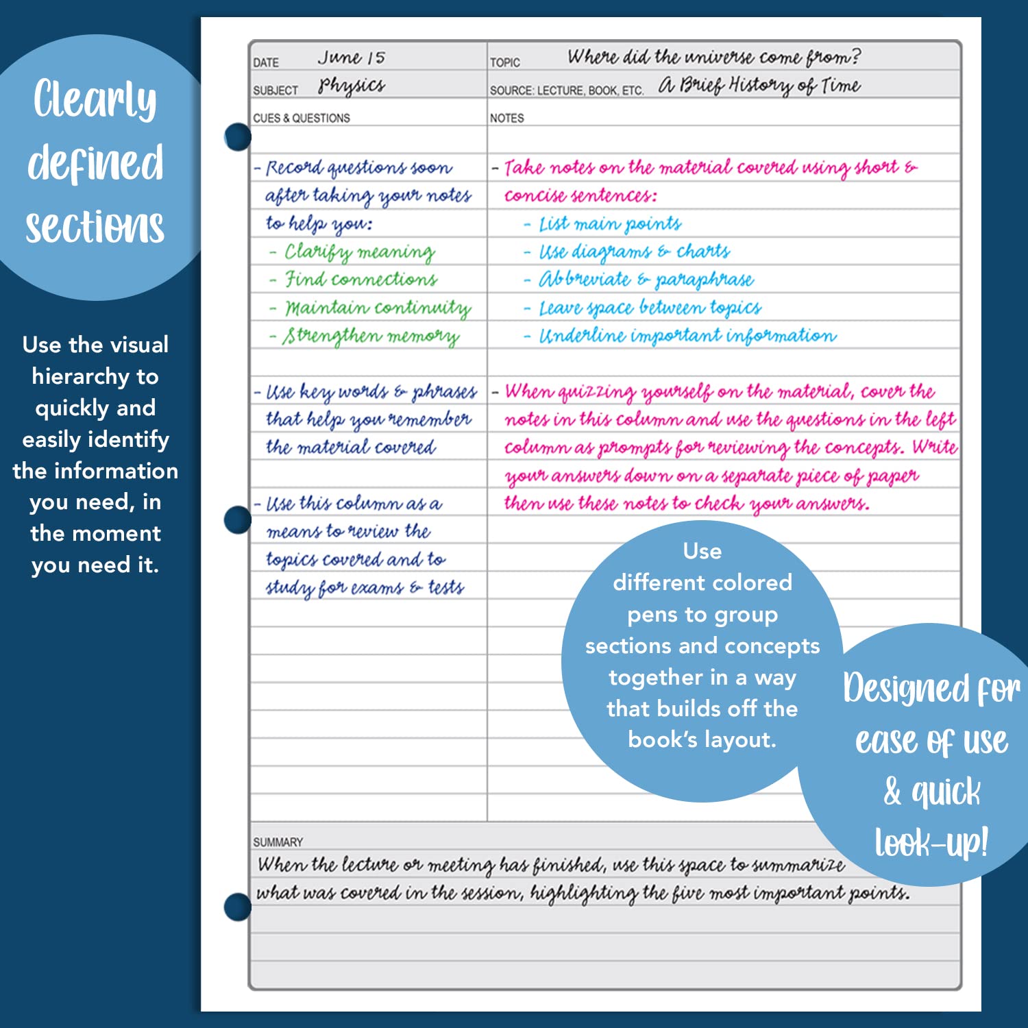 Snapklik.com : BookFactory Universal Note Taking System