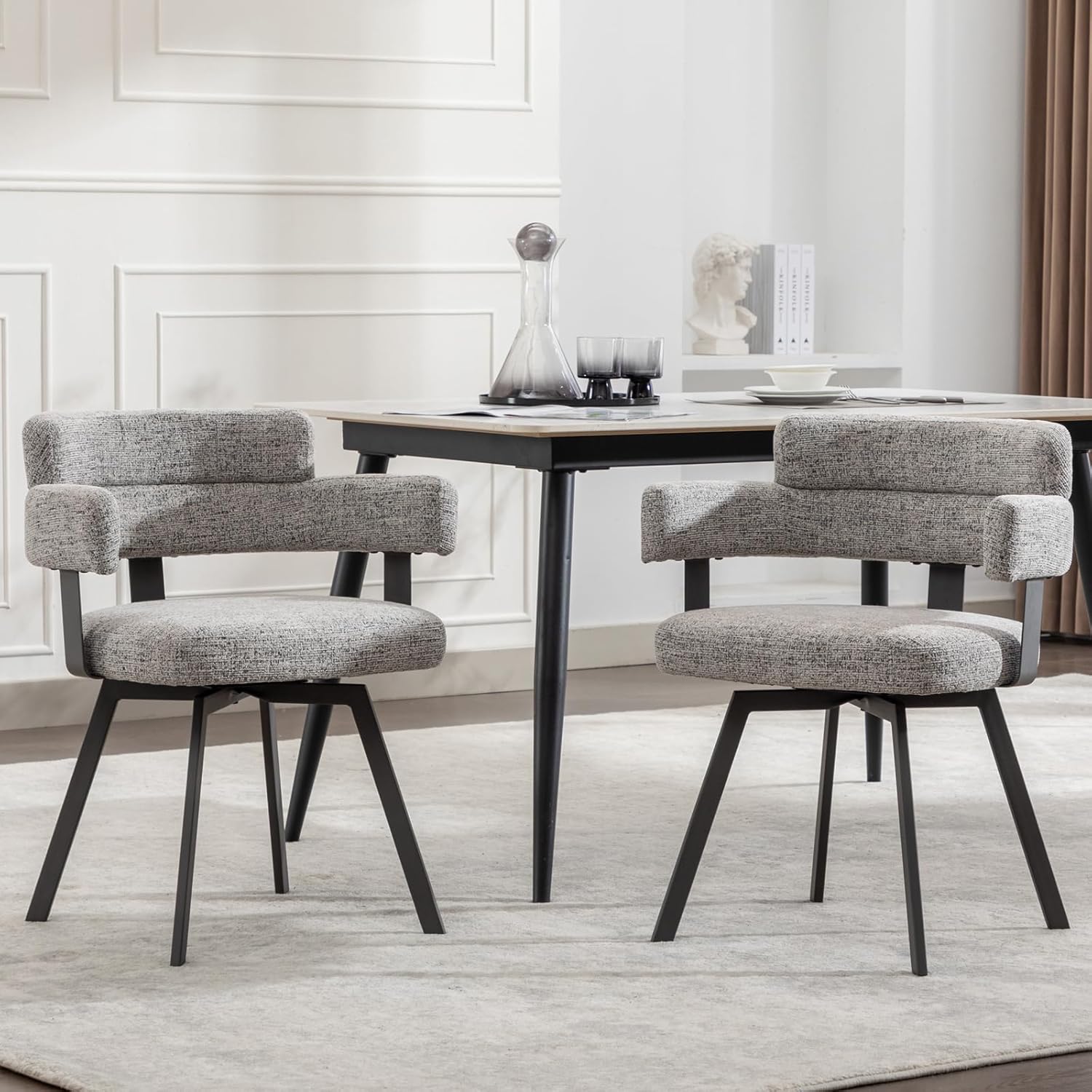 Amazon.com - FERFALDER Fabric Dining Chairs Set of 2 Modern Upholstered ...