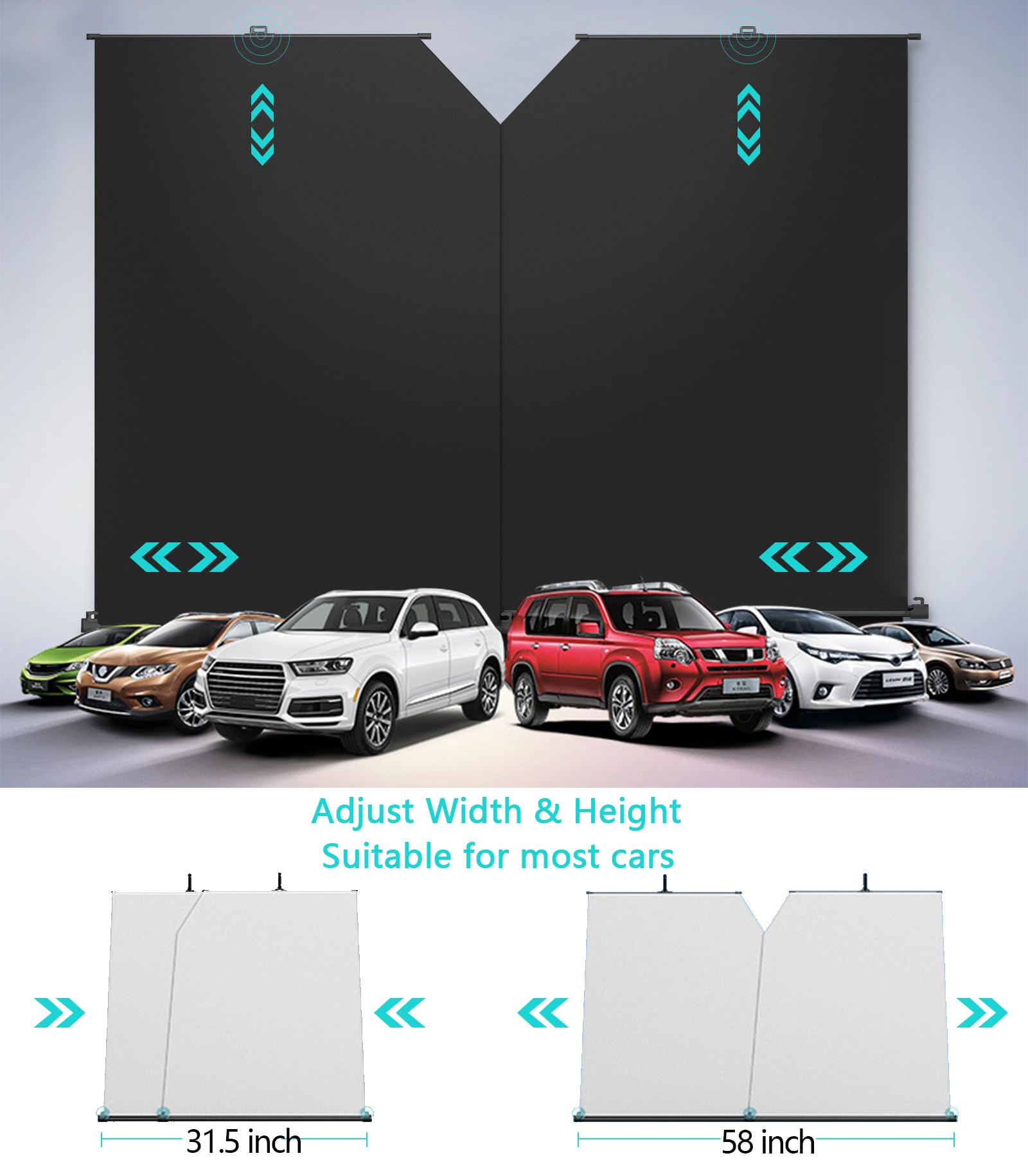 Retractable Windshield Sun Shade for Car, Car Front Window Sunshade ...