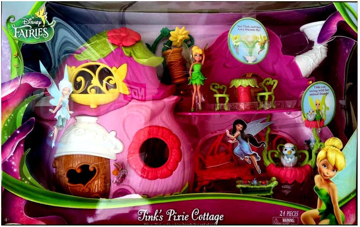 NEW! Disney Fairies Tinkerbell Tinks Pixie Cottage Toy House Playset ...
