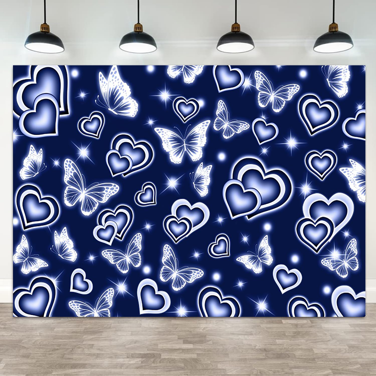 Amazon.com : ASDCXZ 7x5ft Y2K Backdrop Blue Heart Early 2000s ...