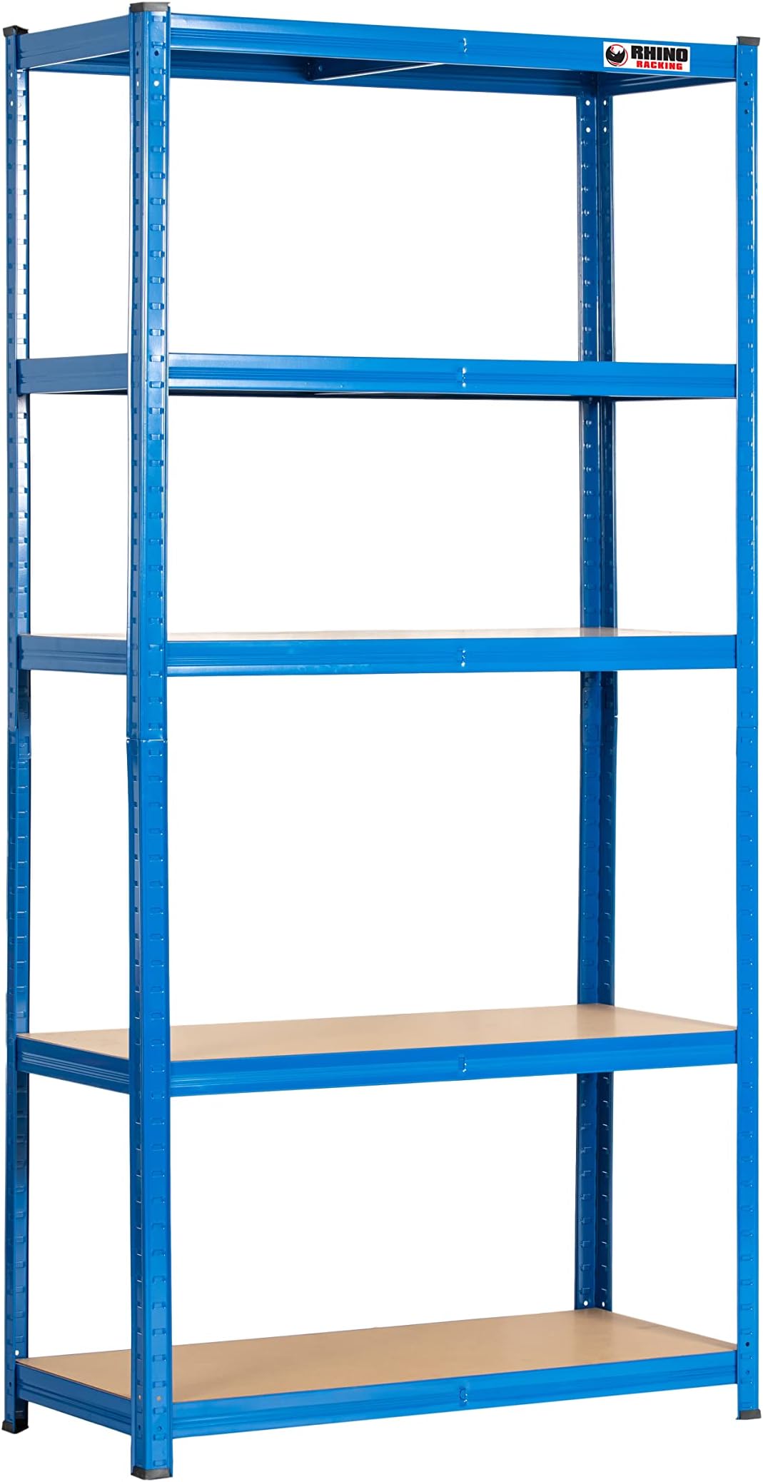 Rhino Racking - 5 Tier Heavy-Duty Industrial Storage Shelves - Blue ...