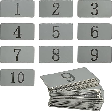 Amazon.com : StayMax Rectangle Metal Numbered Tags Stainless Steel ...