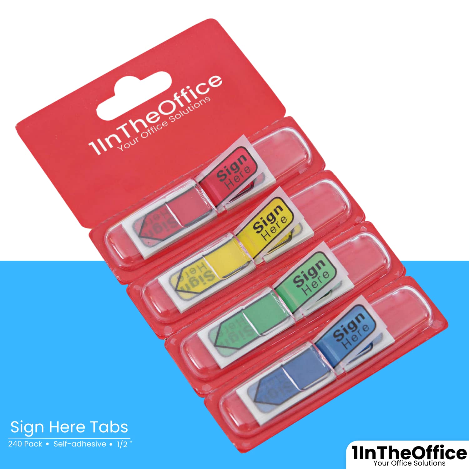 Snapklik.com : Sign Here Tabs, 1/2" Assorted Color Sign Here Stickers ...