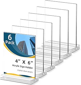 Amazon.com: PPH-Sisy Acrylic Sign Holder 4 x 6 Double Side Clear ...