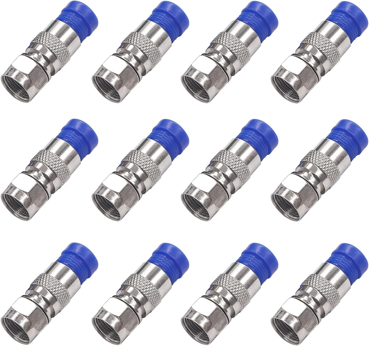Taiss 12PCS RG6 Compression connectors,Coaxial cable connector F Type ...