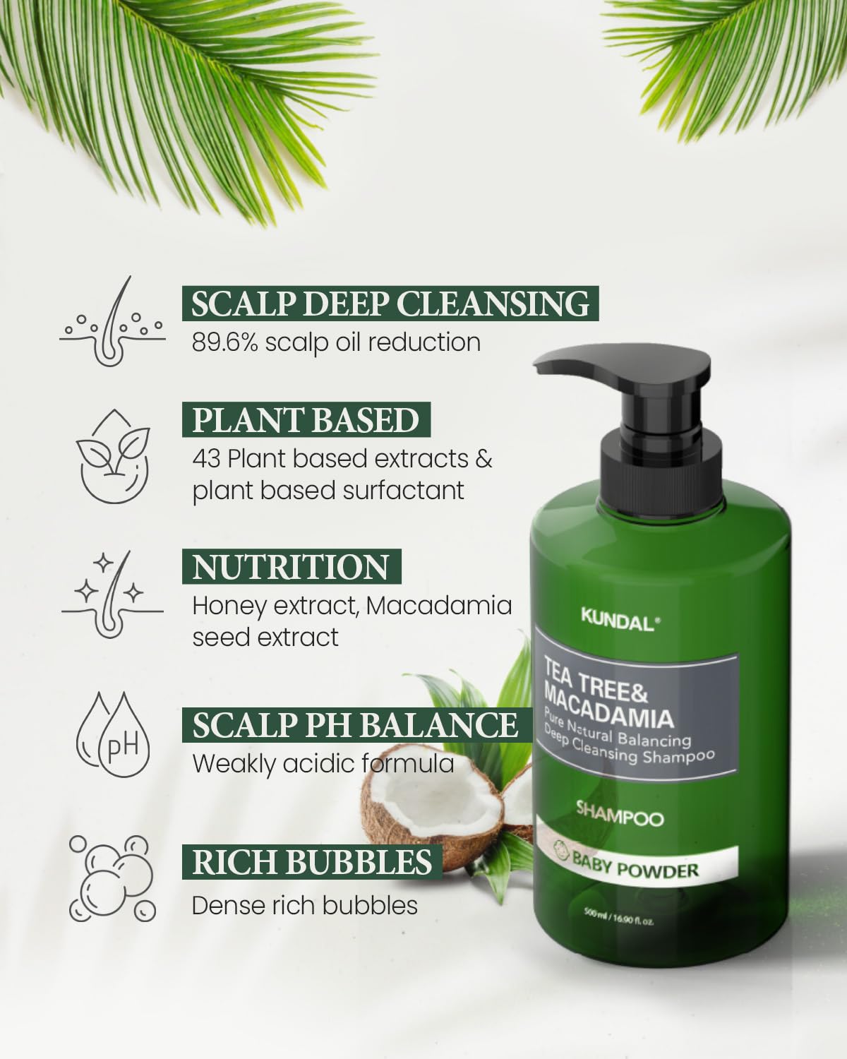 Snapklik.com : Kundal Tea Tree Deep Cleansing Shampoo Baby Powder Scalp ...