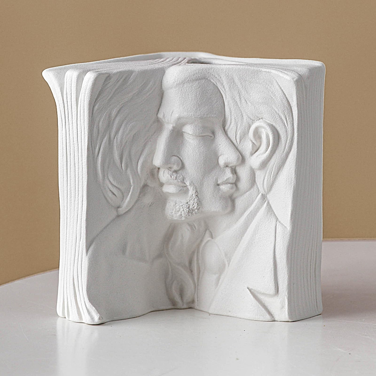 LZV Ceramic Book Vase, Book Flower Vase White, Ceramic Vases for Home ...