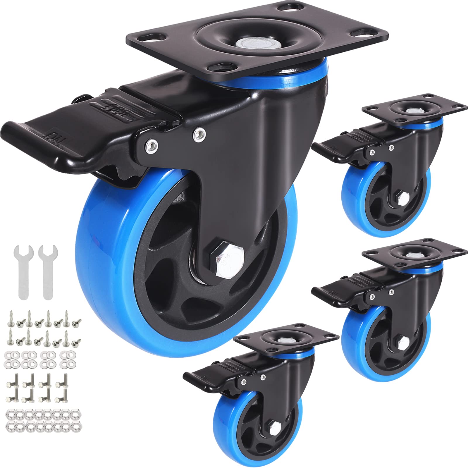 Snapklik.com : 4 Caster Wheels Set Of 4, Heavy Duty Casters