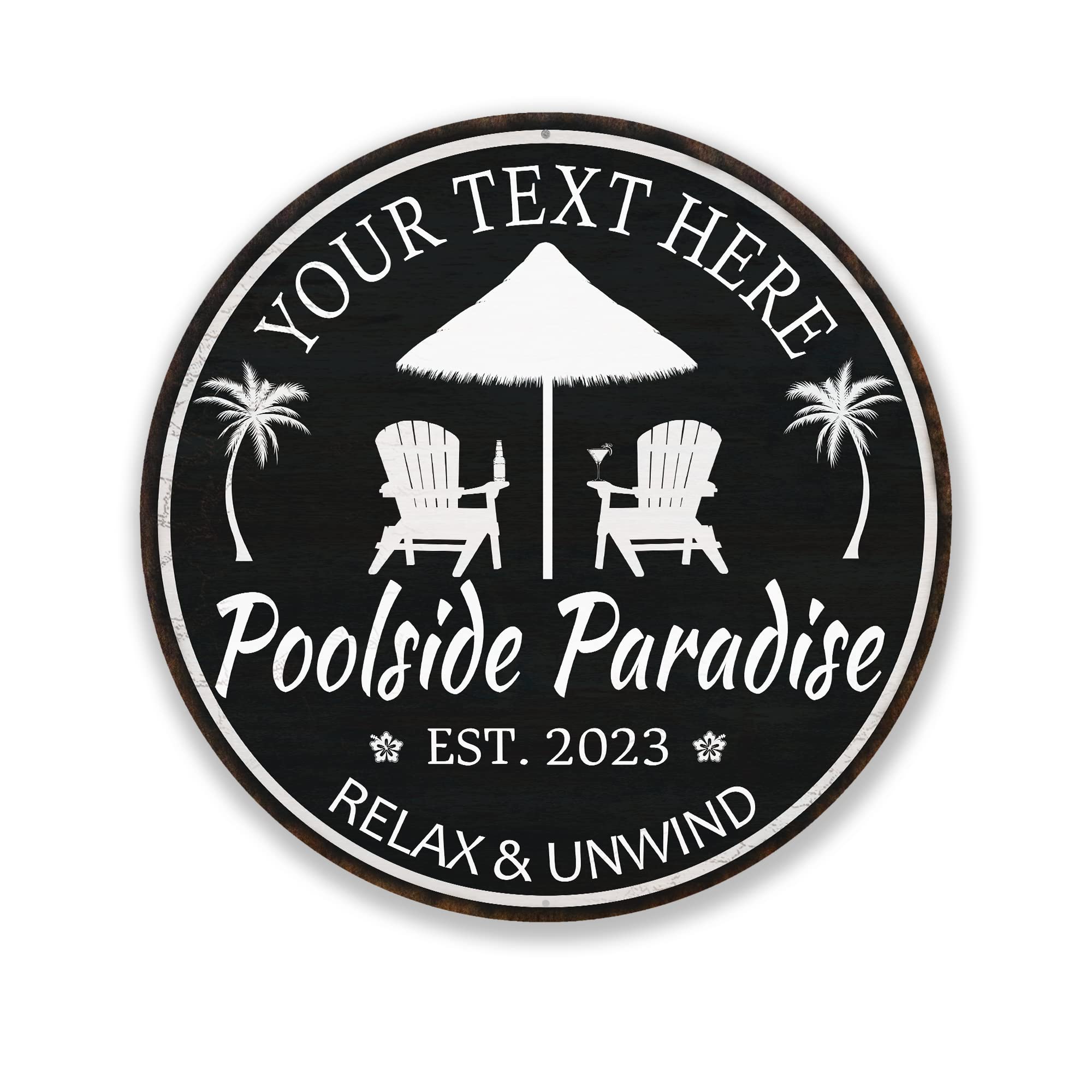 Amazon.com: Chico Creek Signs Personalized Poolside Paradise Sign ...