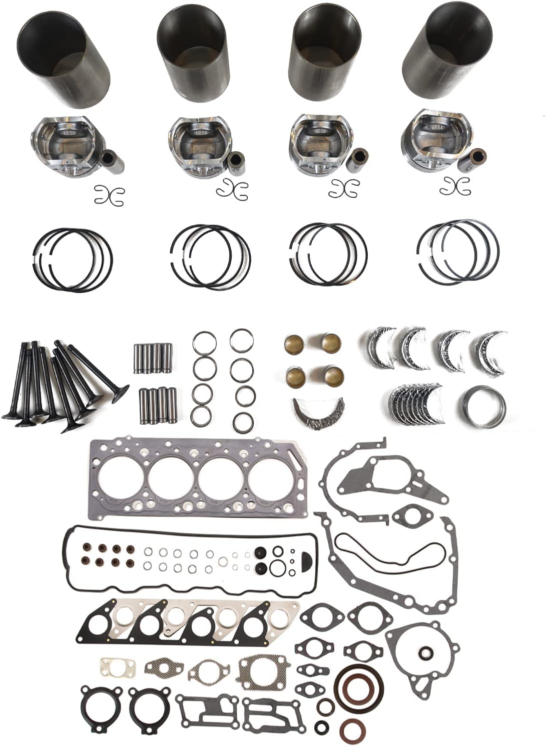 Amazon.com: SPAKYGIE 4D56T Overhaul Rebuild Kit fits Mitsubishi Engine ...