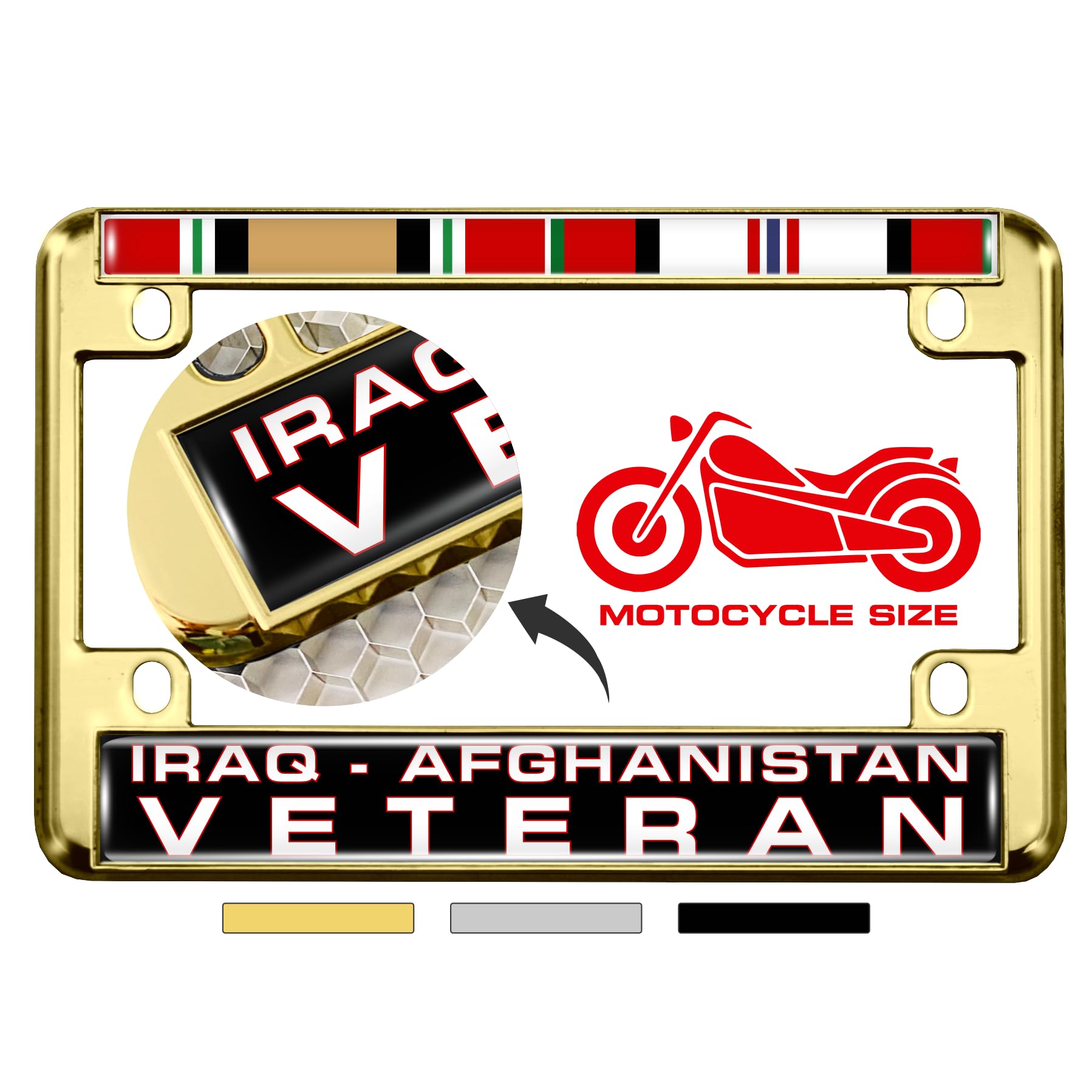 Motorcycle Metal License Plate Frame Frame with Iraq |Afghanistan ...