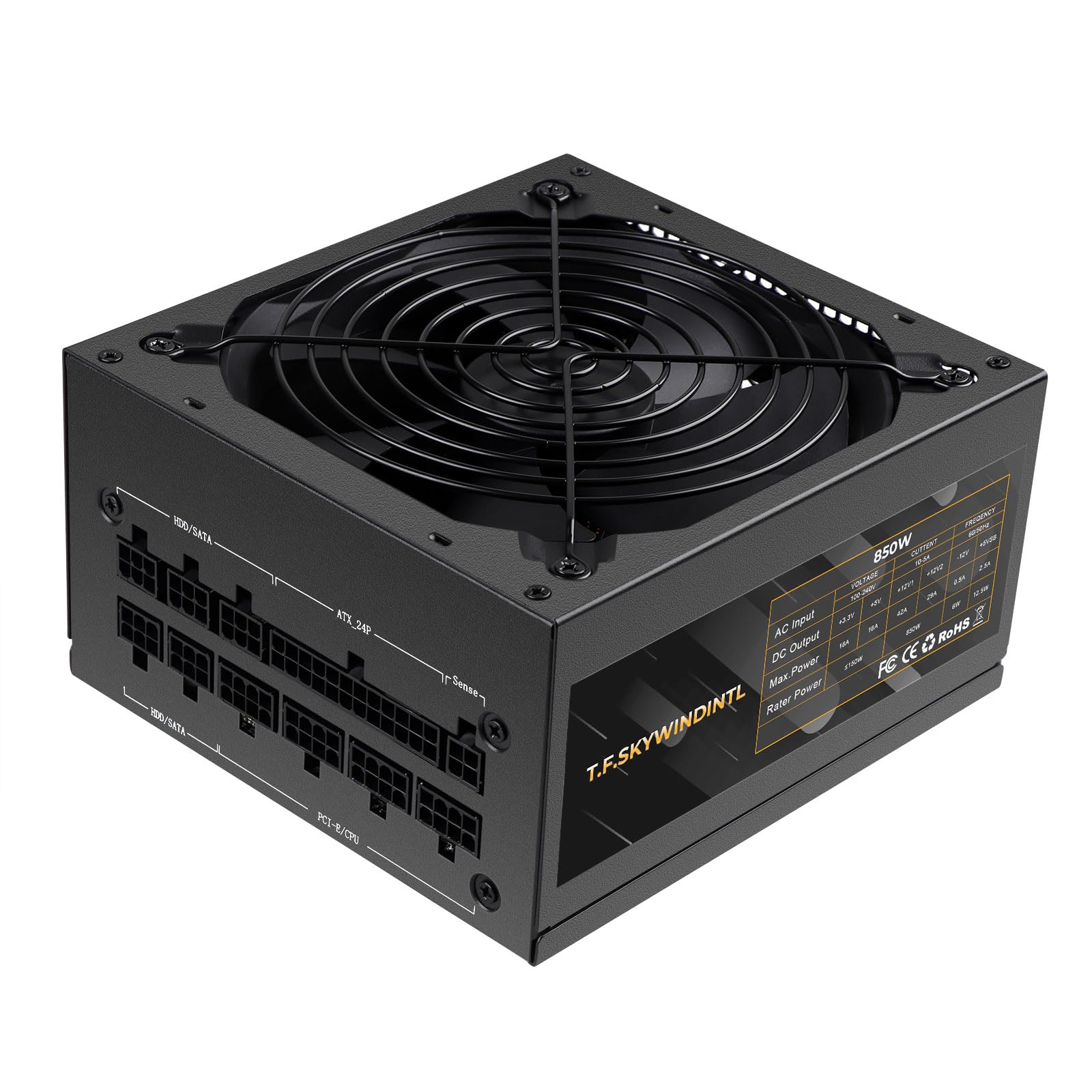 Amazon.com: 850W Power Supply Fully Modular 80 Plus Gold PSU 100-240V ...