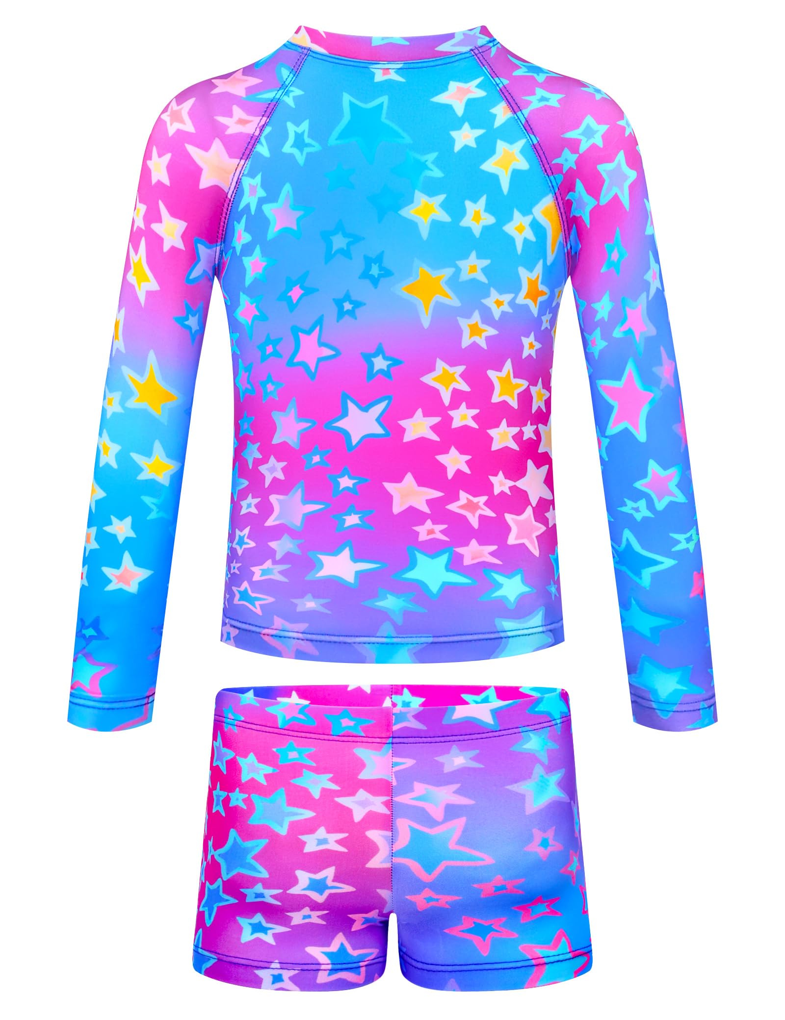 Snapklik.com : Girls Long Sleeve Swimsuit Size 7-8 Years Blue Stars ...