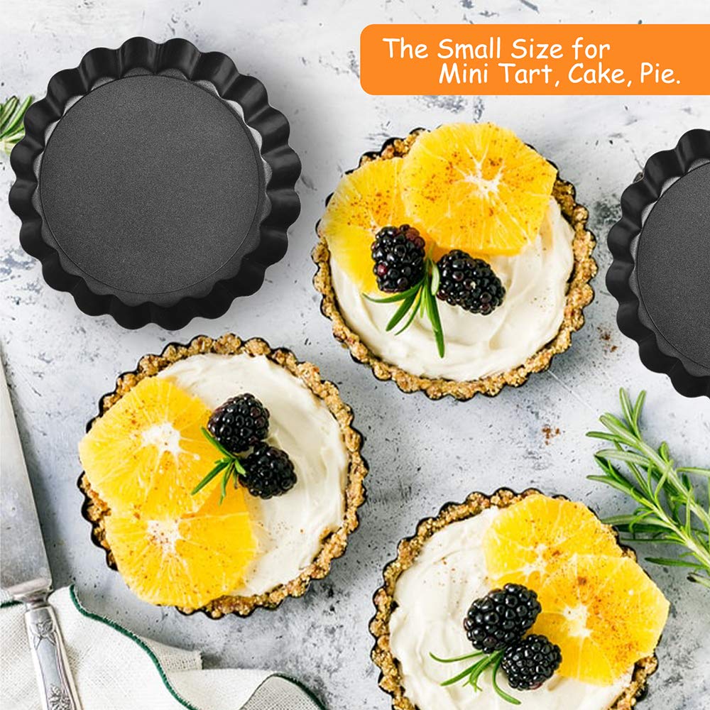 11Inch, 9 Inch and 4 Inch Tart Pan with Removable Bottom, 2 Pcs Large ...