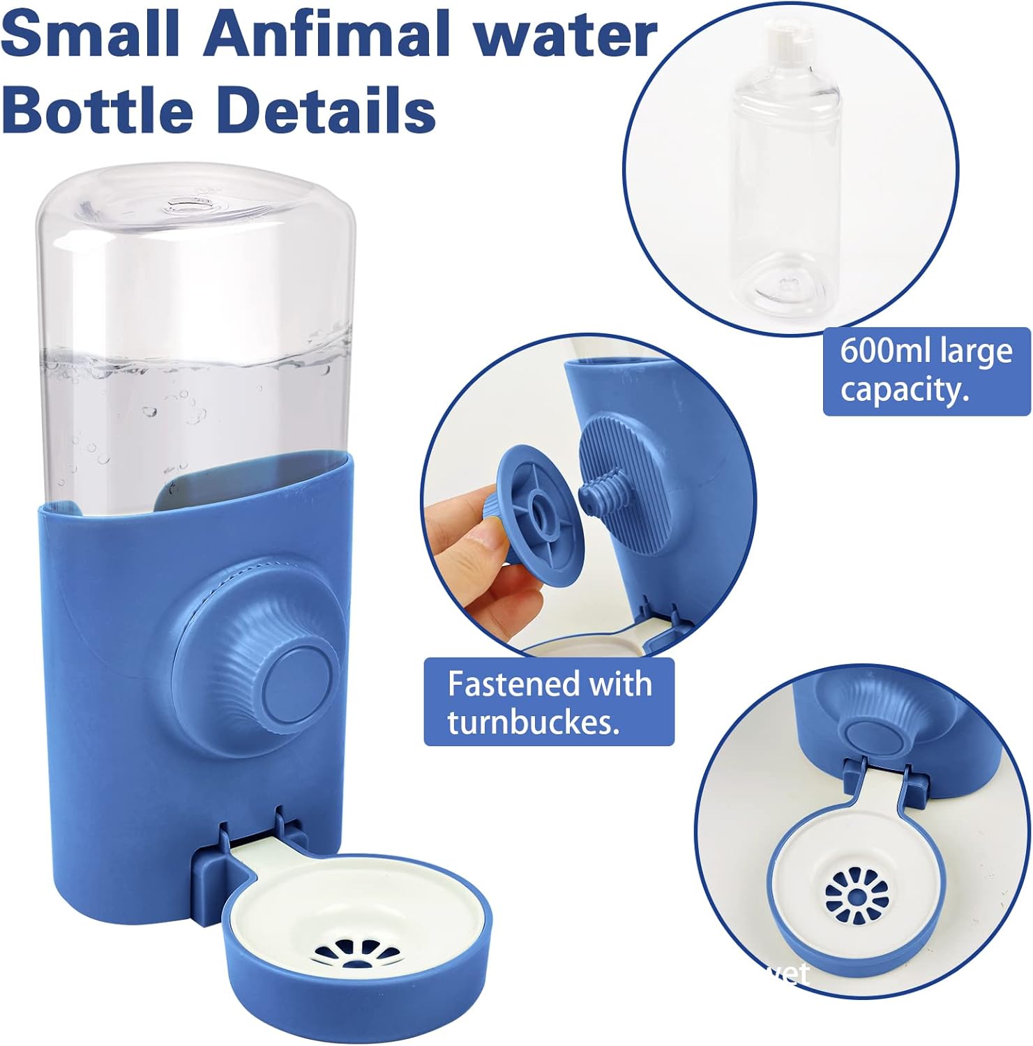 Pipihome Rabbit Water Bottle Large, 600ml/20oz Hamster Water Bottle ...
