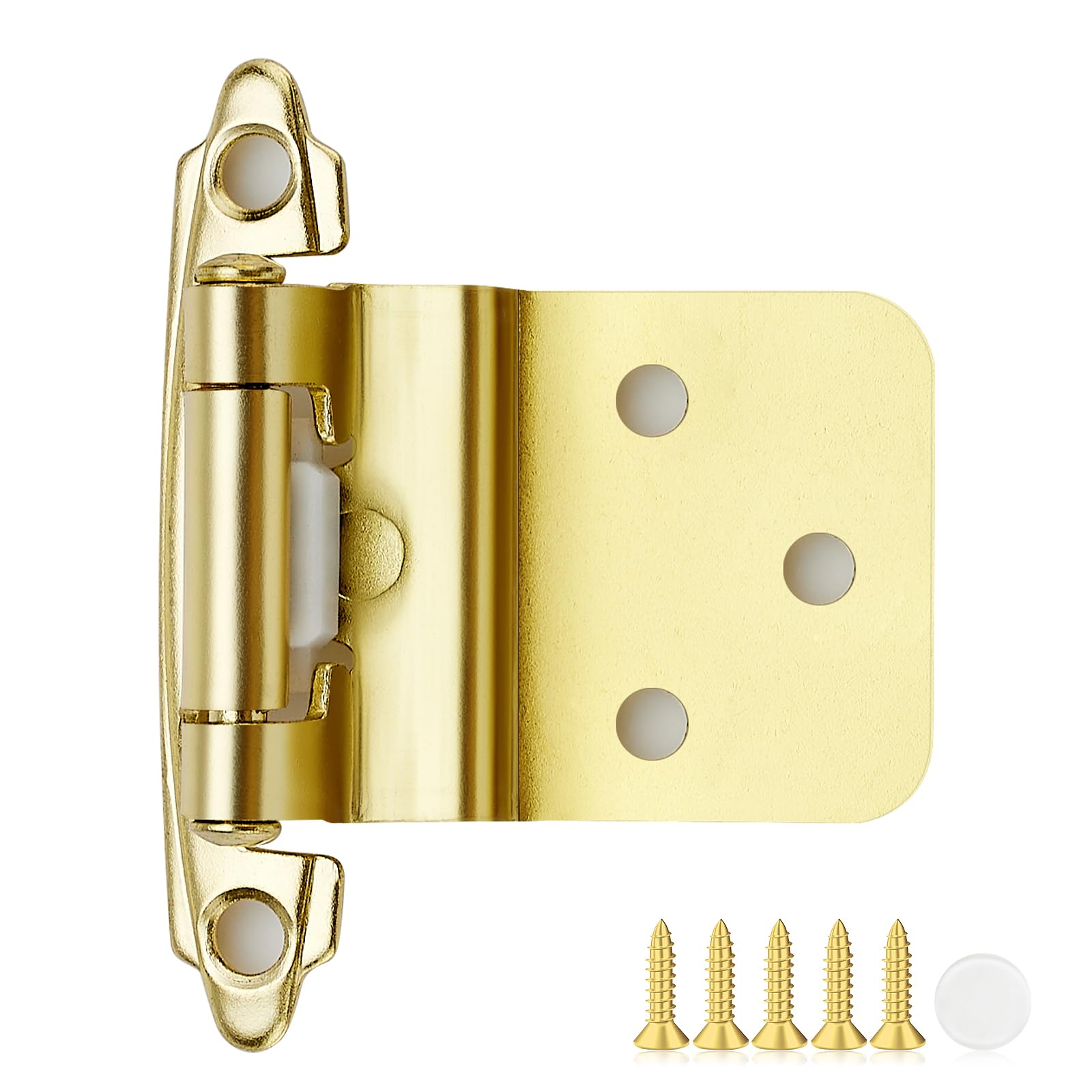 4 Pack 2 Pair Gold Cabinet Hinges - 3/8 inch Inset Kitchen Cabinet ...