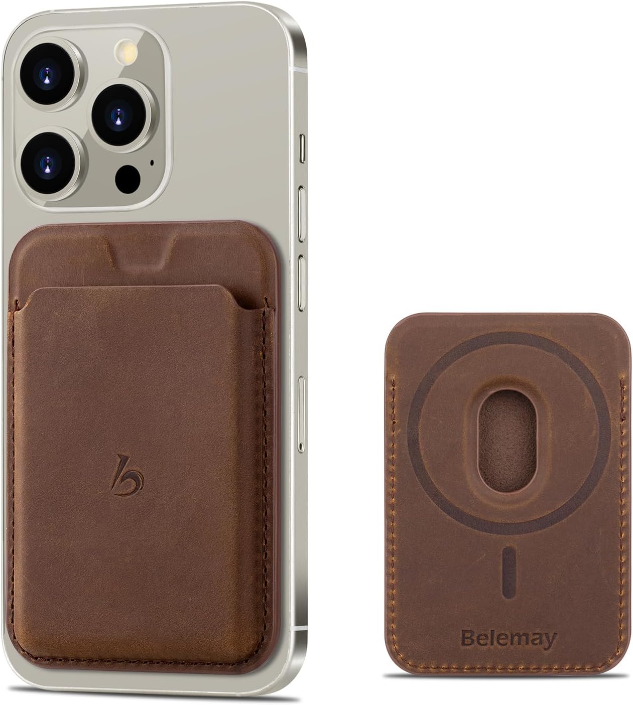 Amazon.com: Belemay Strong Magnetic Wallet Compatible with Magsafe ...