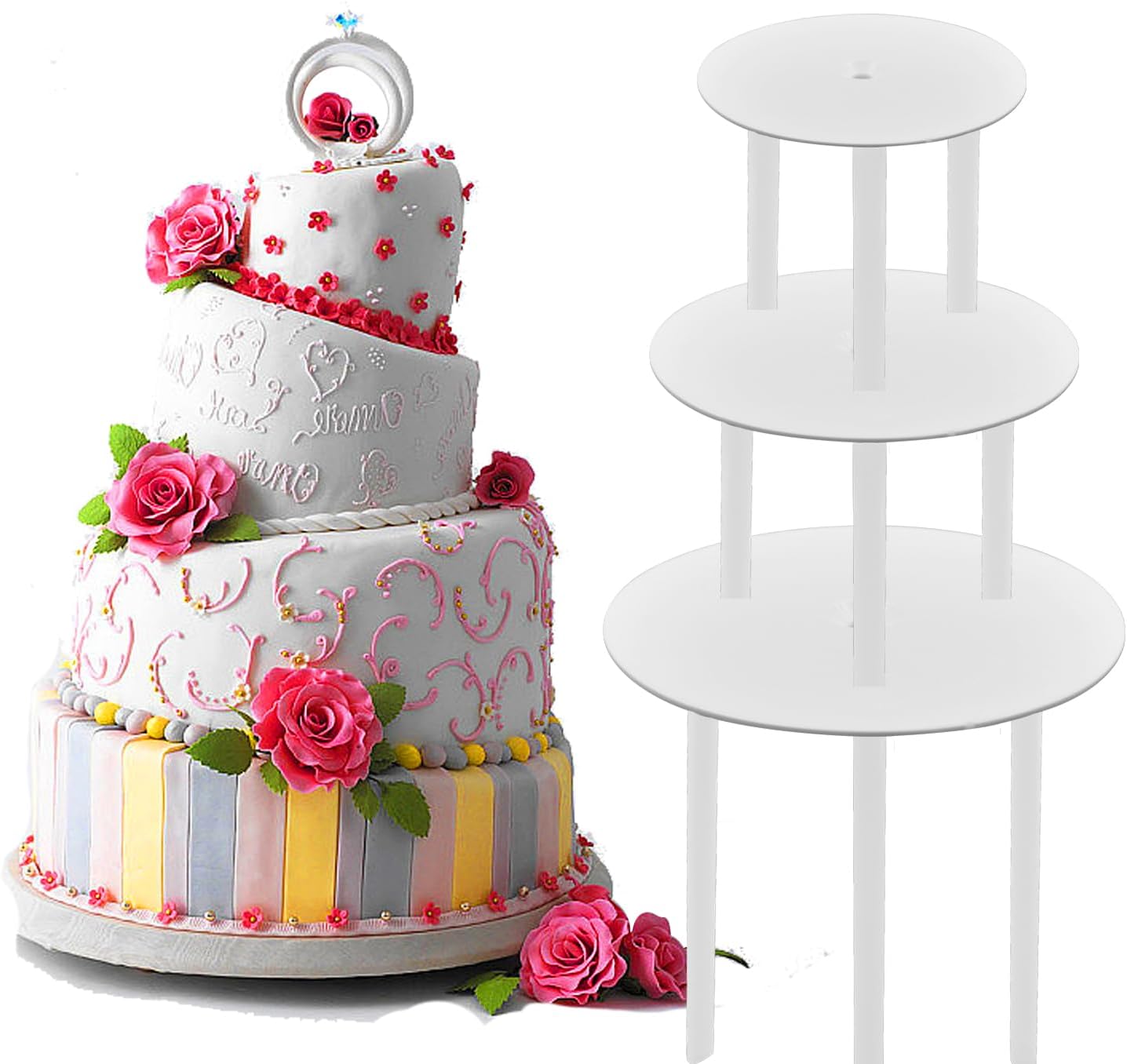 Verwunderlich Hochzeitstortenstnder 3 Etagen Fotos