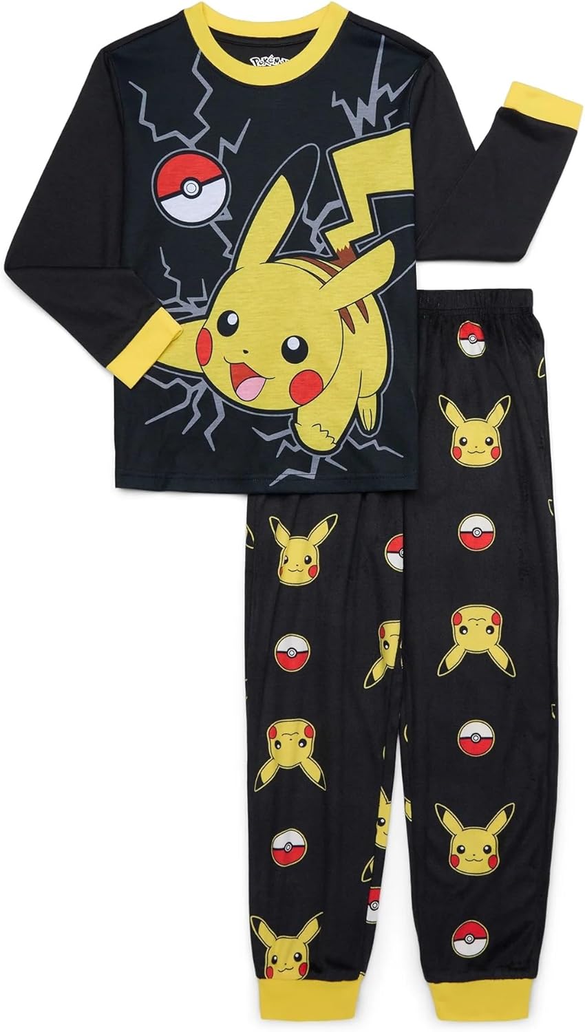 Amazon.com: Pokemon Pajamas for Boys, 2 Piece Pikachu PJs for Kids ...