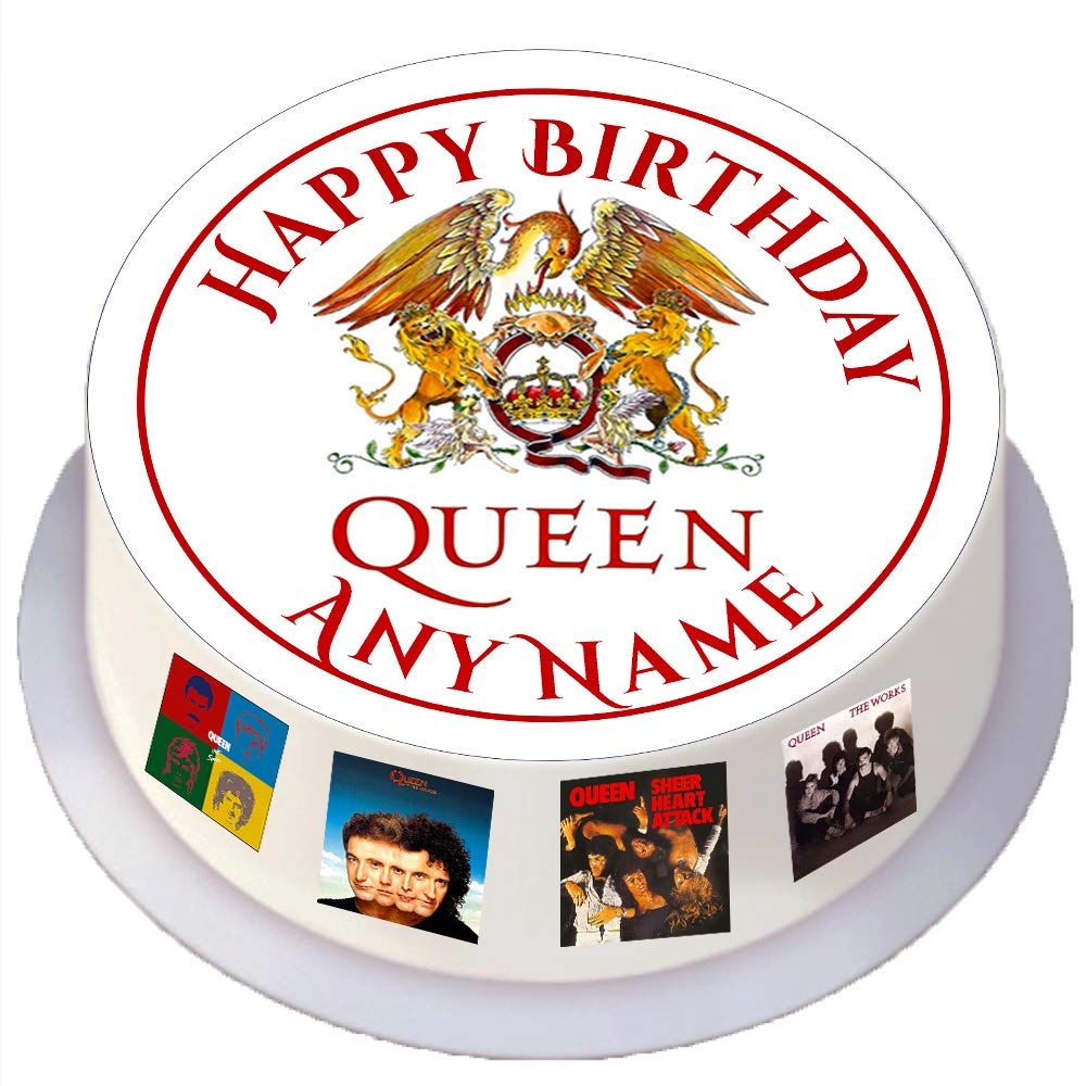 Made4You Happy Birthday Queen - Personalised Edible Round Cake Topper ...