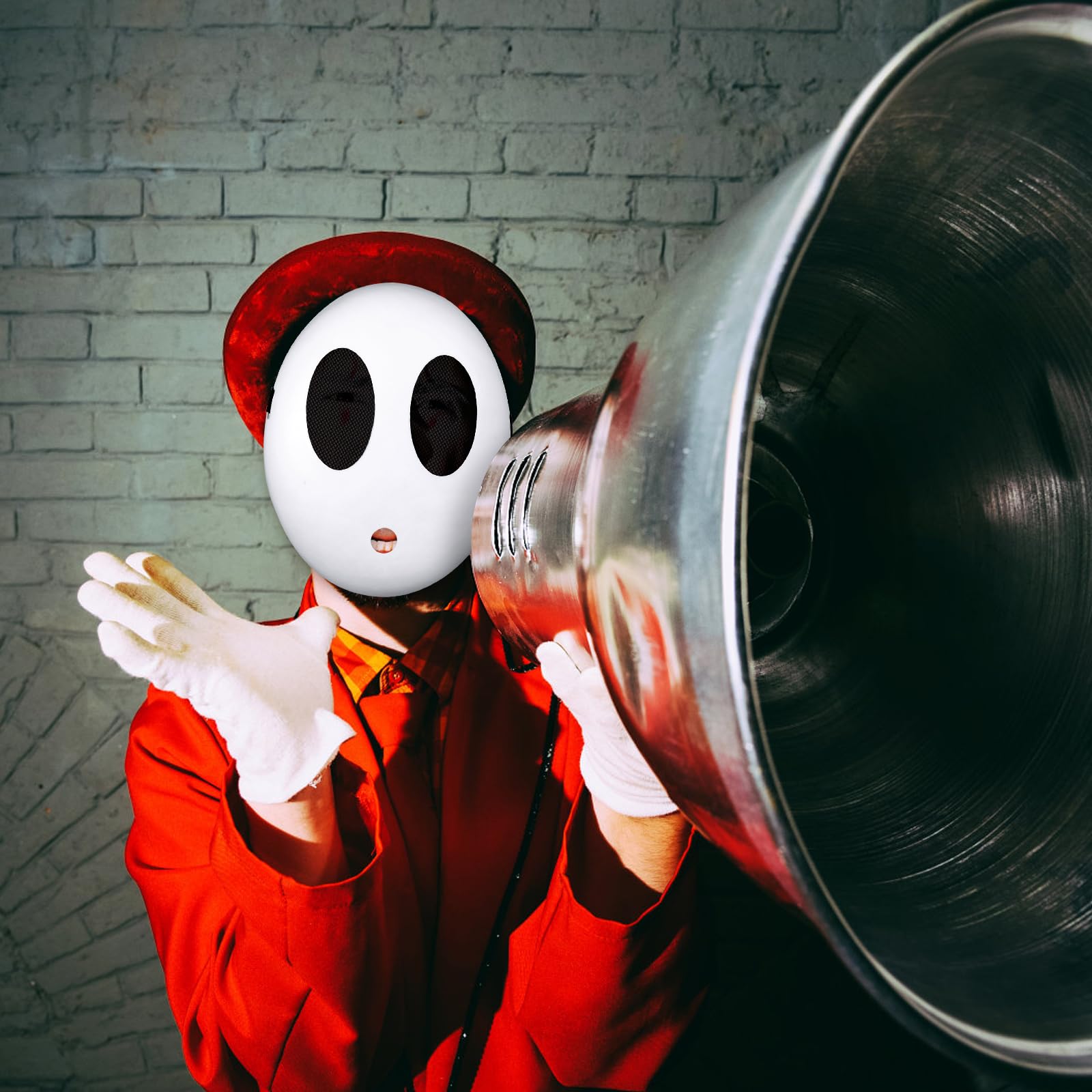 DKINY Shy Guy Mask for Kids Adults, White Full Face Mask Shy Guy Costume, Funny Shy Boy Mask ...