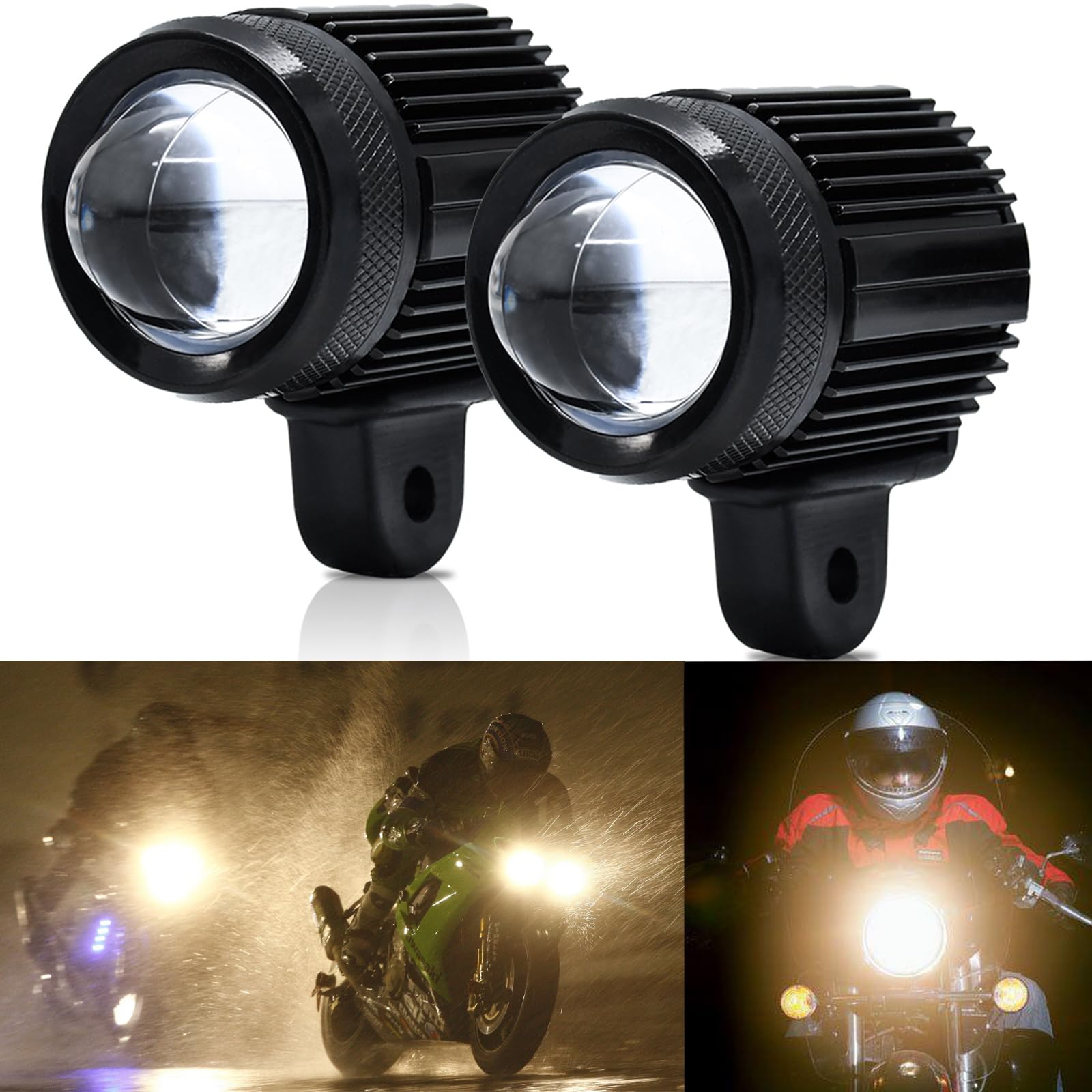 VISLONE 2Pcs Motorcycle Spot Light Motorcycle LED Driving Light Fog ...