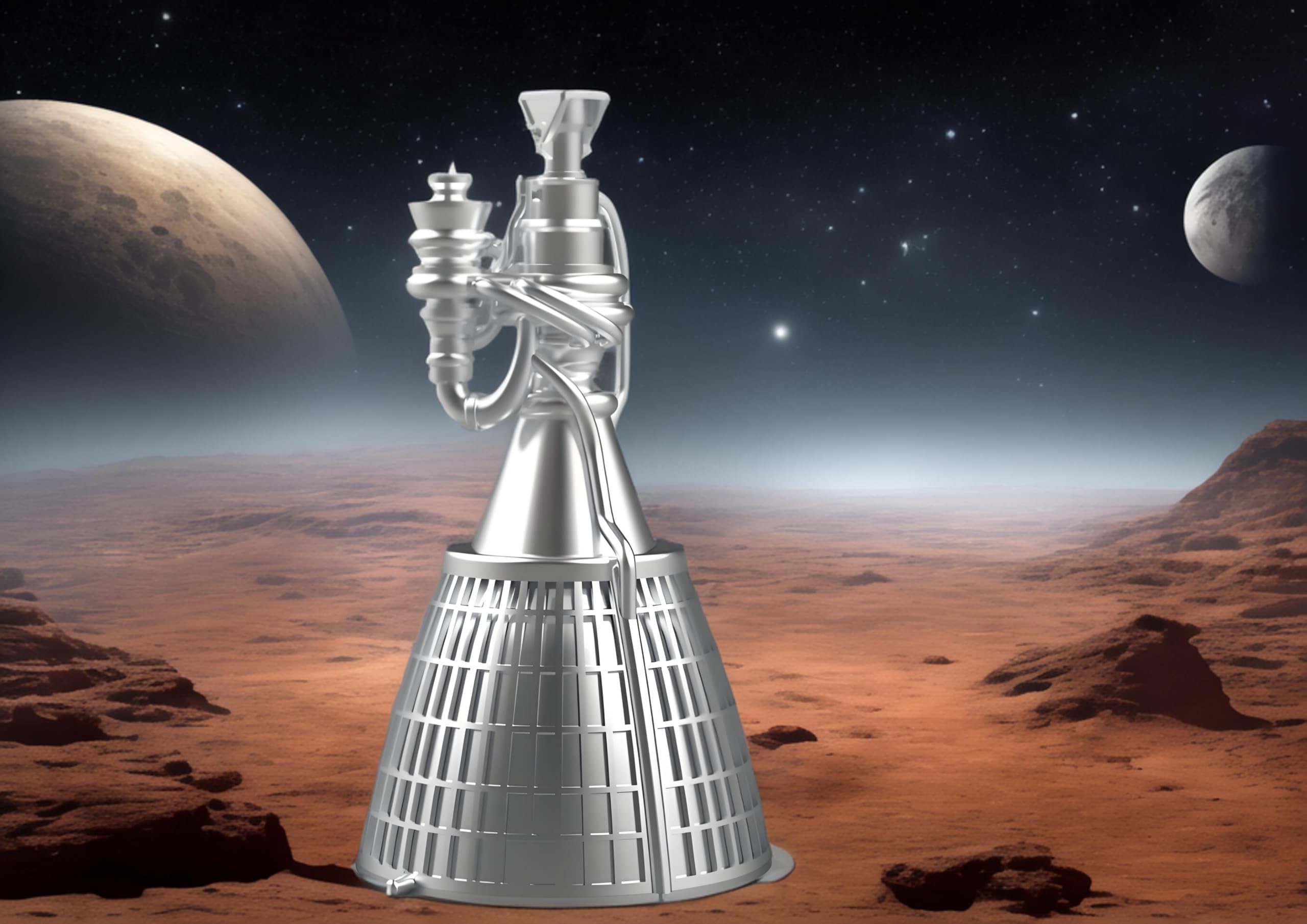 Bikibao Spacex Starship Engine Model Falon 9 Rocket Engine Metal ...