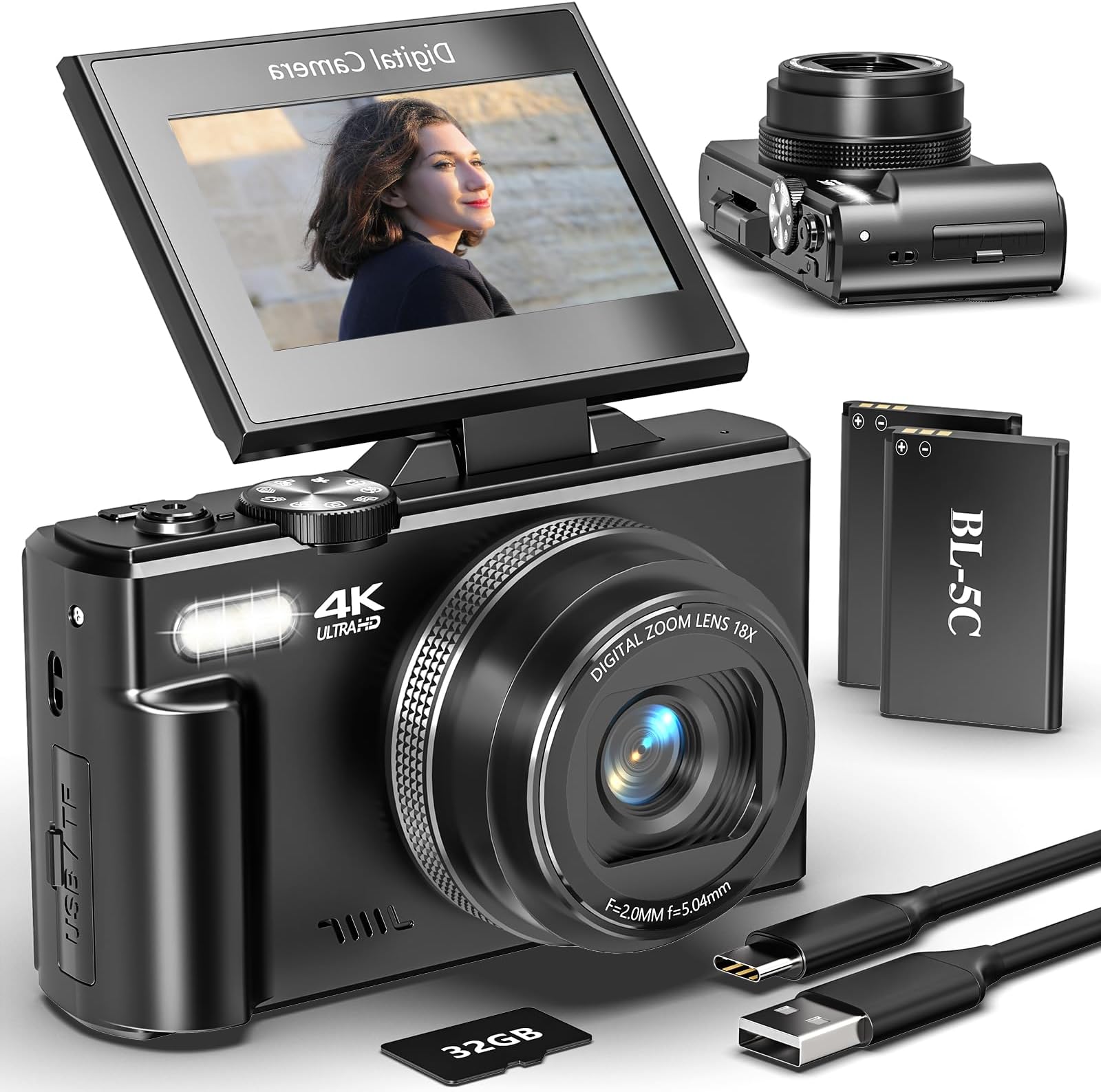 Amazon.com : Digital Cameras for Photography, Vlogging Camera for ...