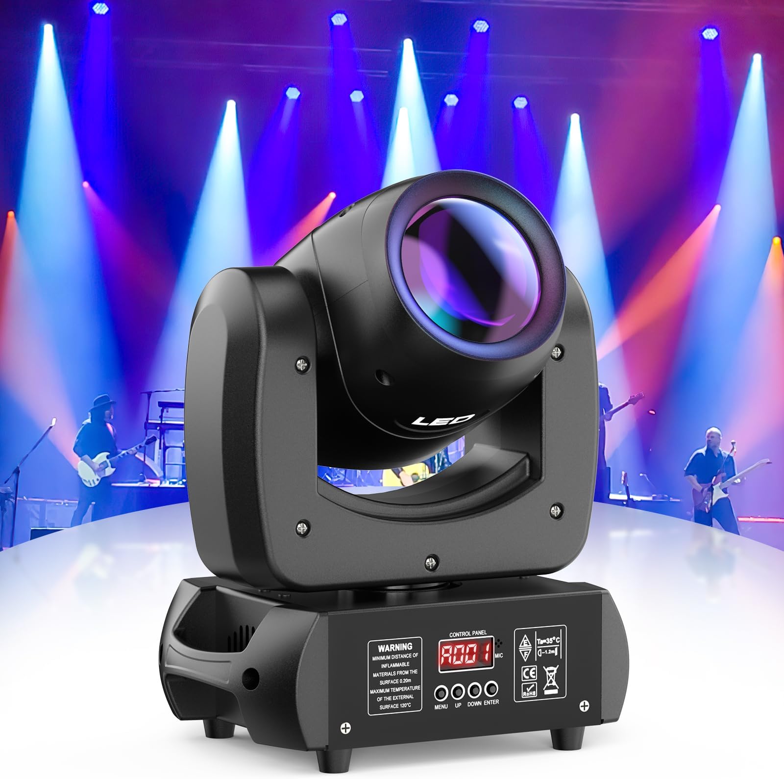 100W Lyre LED DMX DJ Lumières Rotatives Spot Beam 18 facettes Prisme ...