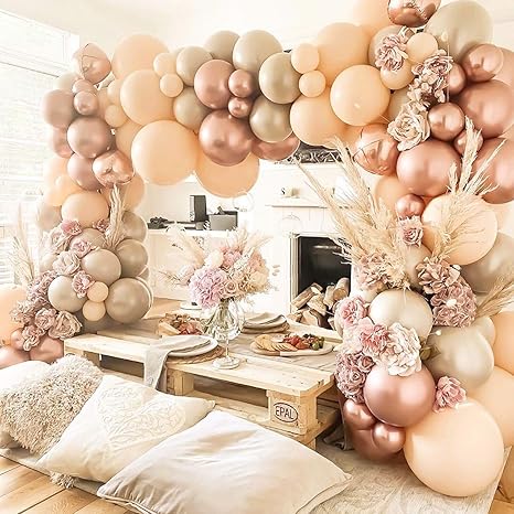Amazon.com: Blush Ivory Balloons Garland Kit Pastel Ivory Nude Brown ...