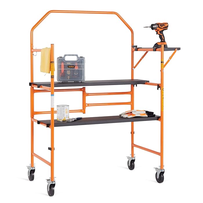 Buy VonHaus Mobile Work Platform - Portable Scaffold Platform with ...