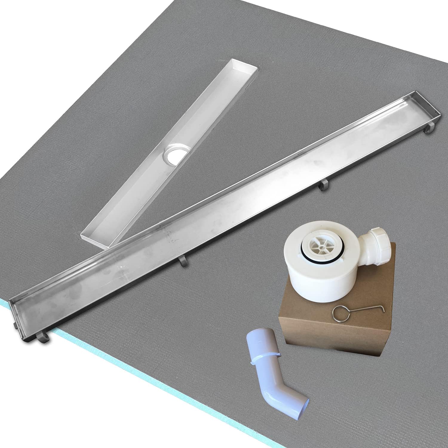 Wetroom Shower Tray - 900 x 1200mm + Option 6 Fast-Flow Linear Drain ...