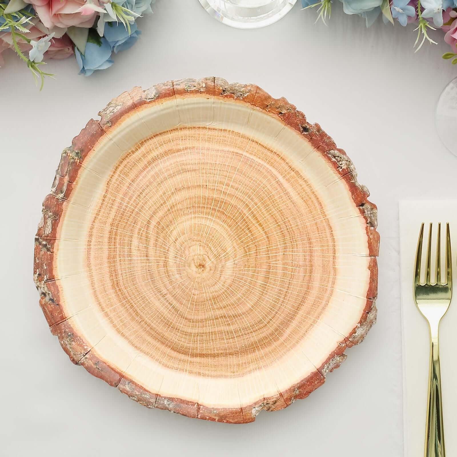 Amazon.com: Gift Boutique 50 Count Wood Oval Paper Plate 10" X 12 ...