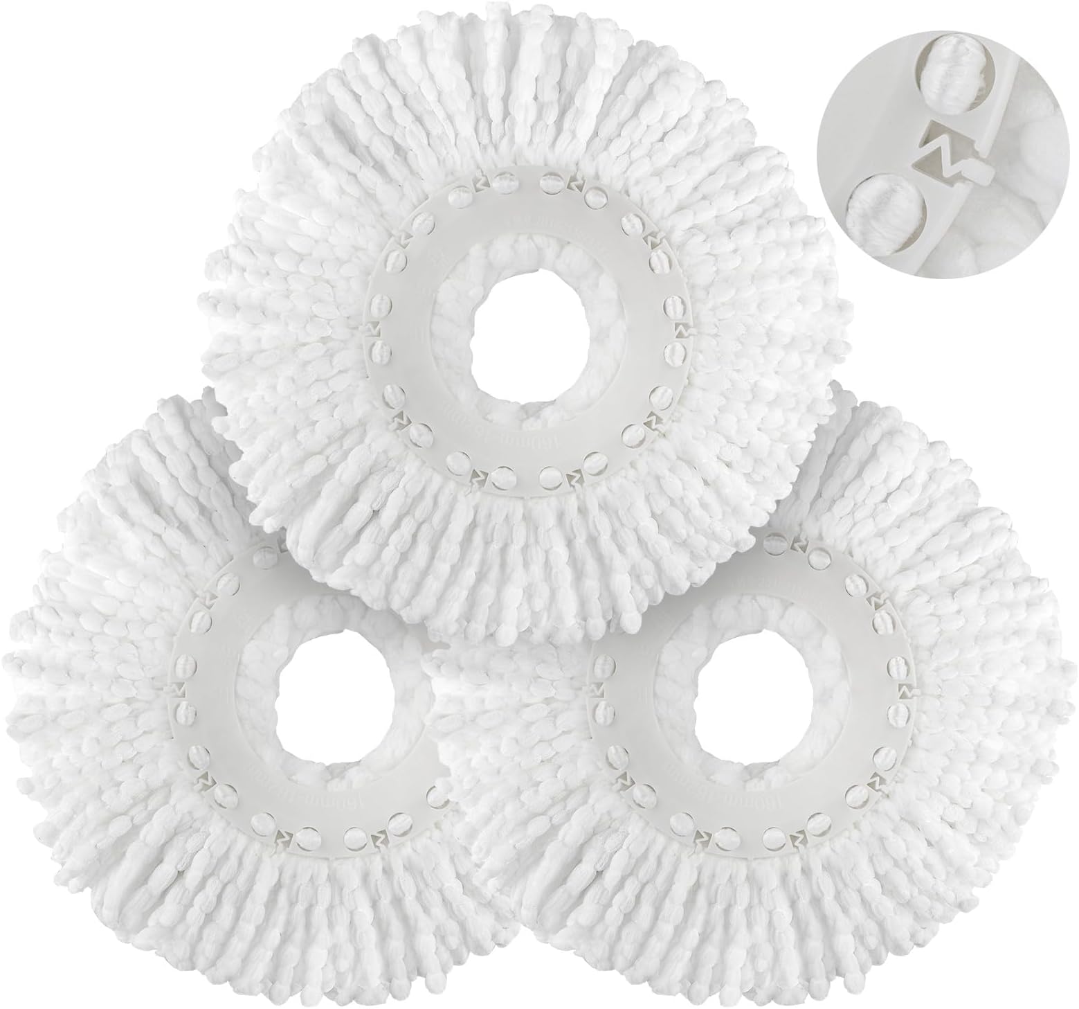Amazon.com: 4 Pack Spin Mop Replacement Head for 360° Spin Mop System ...
