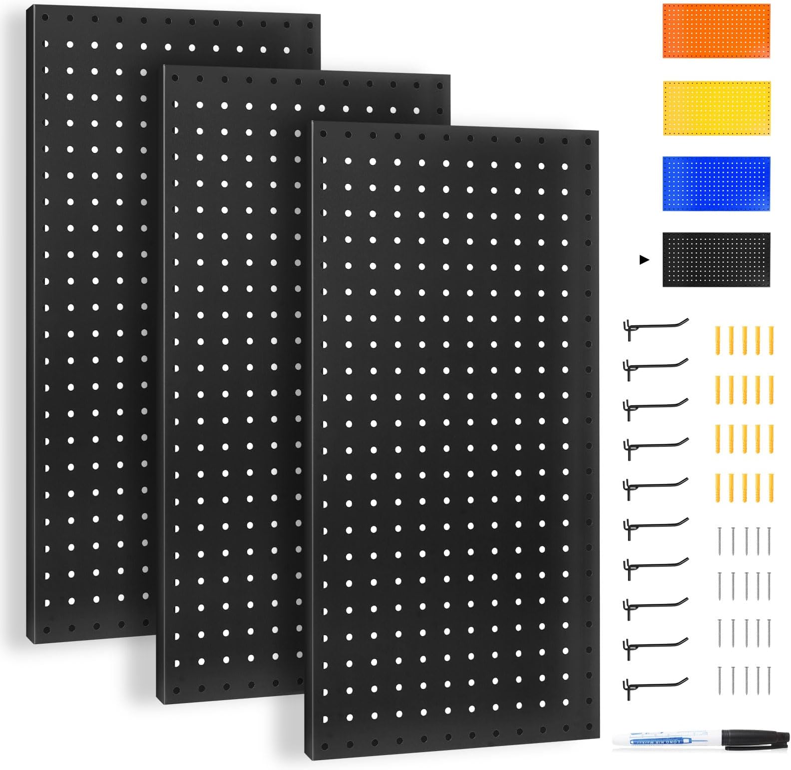 Heavy Duty Pegboard Round Hole Only Galvanized Steel Metal Peg Board ...