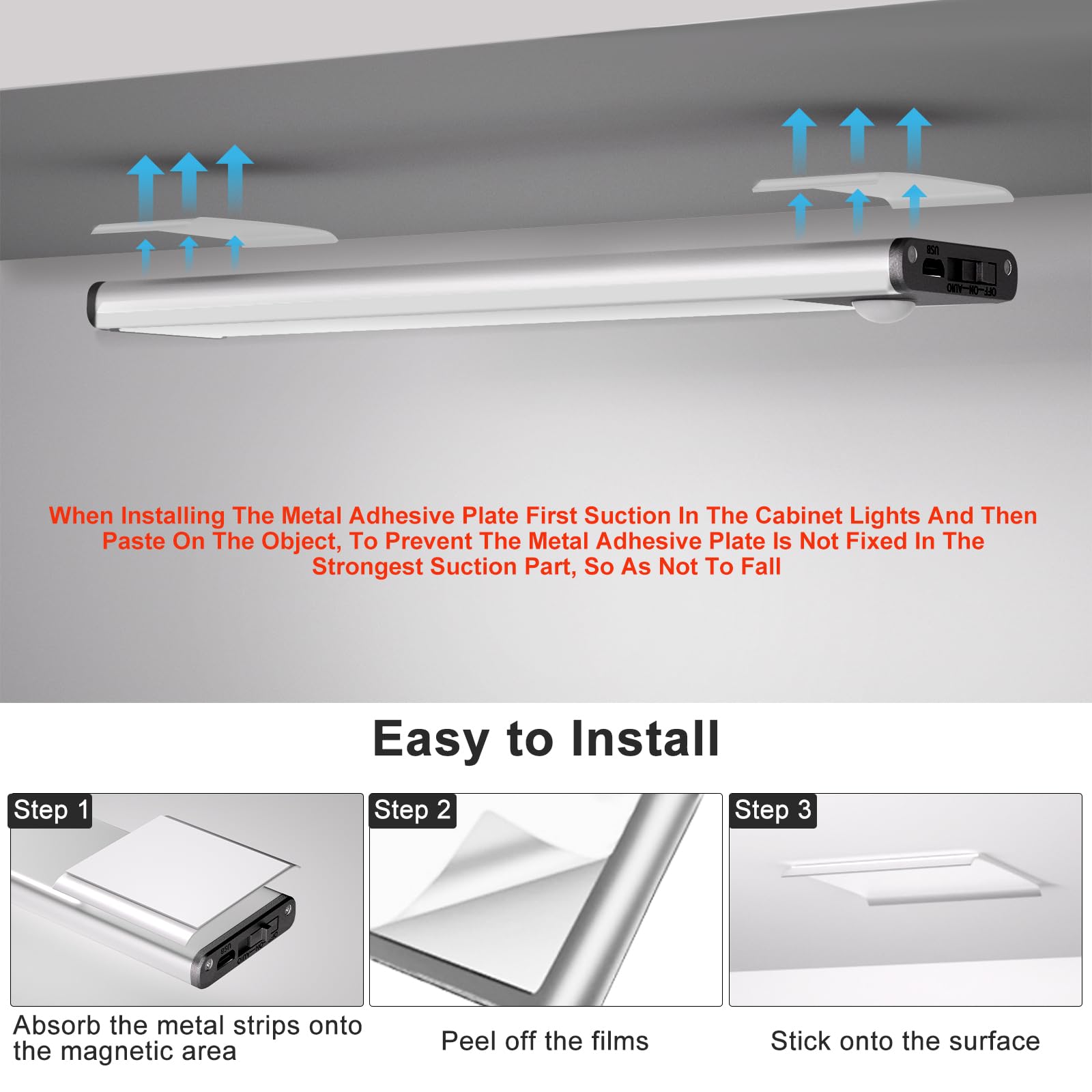 Snapklik.com : Under Cabinet Lighting Wireless,14 Inch Long 3000ma ...