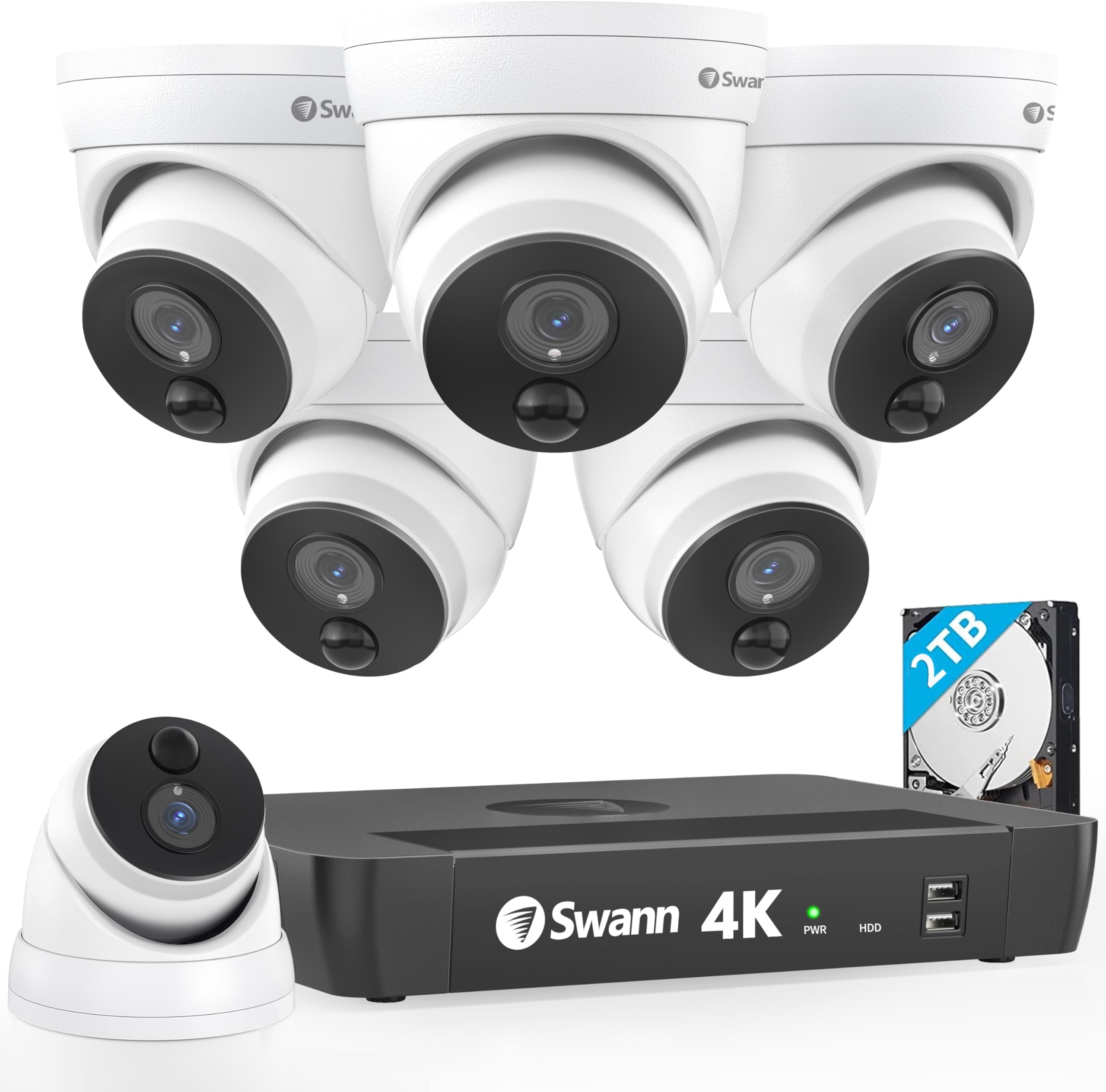 Amazon.com: Swann 4K NVR Security Camera System with 2TB HDD, 8 Channel ...