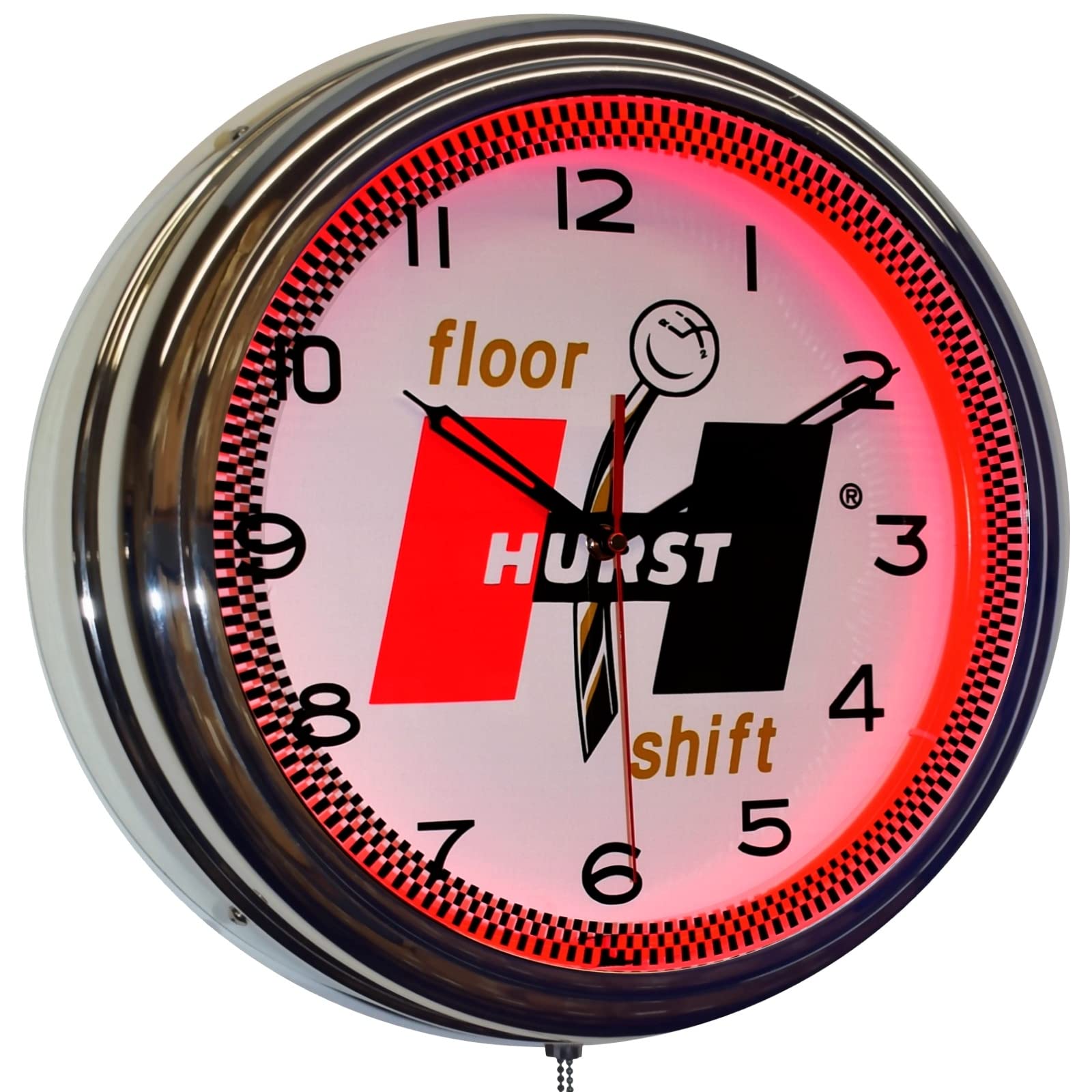 Amazon.com: Hurst Floor Shift Nostalgic Neon Lighted Wall Clock Garage ...
